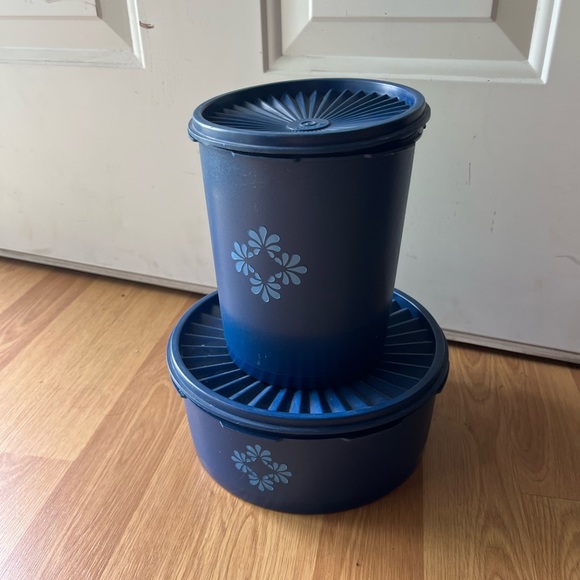 Tupperware | Kitchen | Vintage Tupperware Blue Canisters | Poshmark